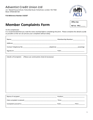 Fillable Online FCA Reference Number 213267 Office Use Member ...