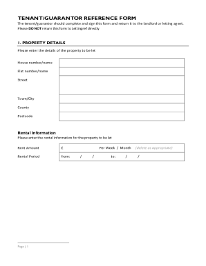 Fillable Online Guarantor Application Form - Reference My Tenant Fax ...