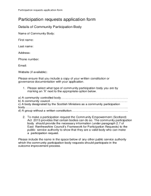Fillable Online Participation requests application form Fax Email Print ...