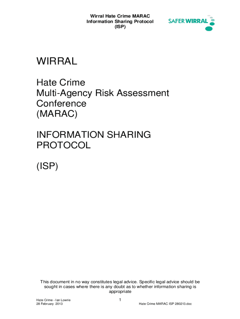 Fillable Online Wirral Hate Crime Marac Information Sharing Protocol ...