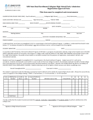 Fillable Online Get the free SJRCC Dual Enrollment RegistrationApproval ...