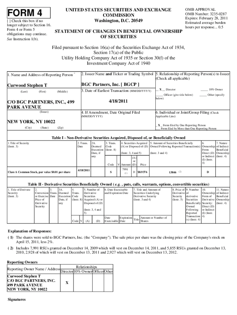 Fillable Online (A) or Disposed of (D) Owned Following Reported Transaction(s) Ownership Fax ...