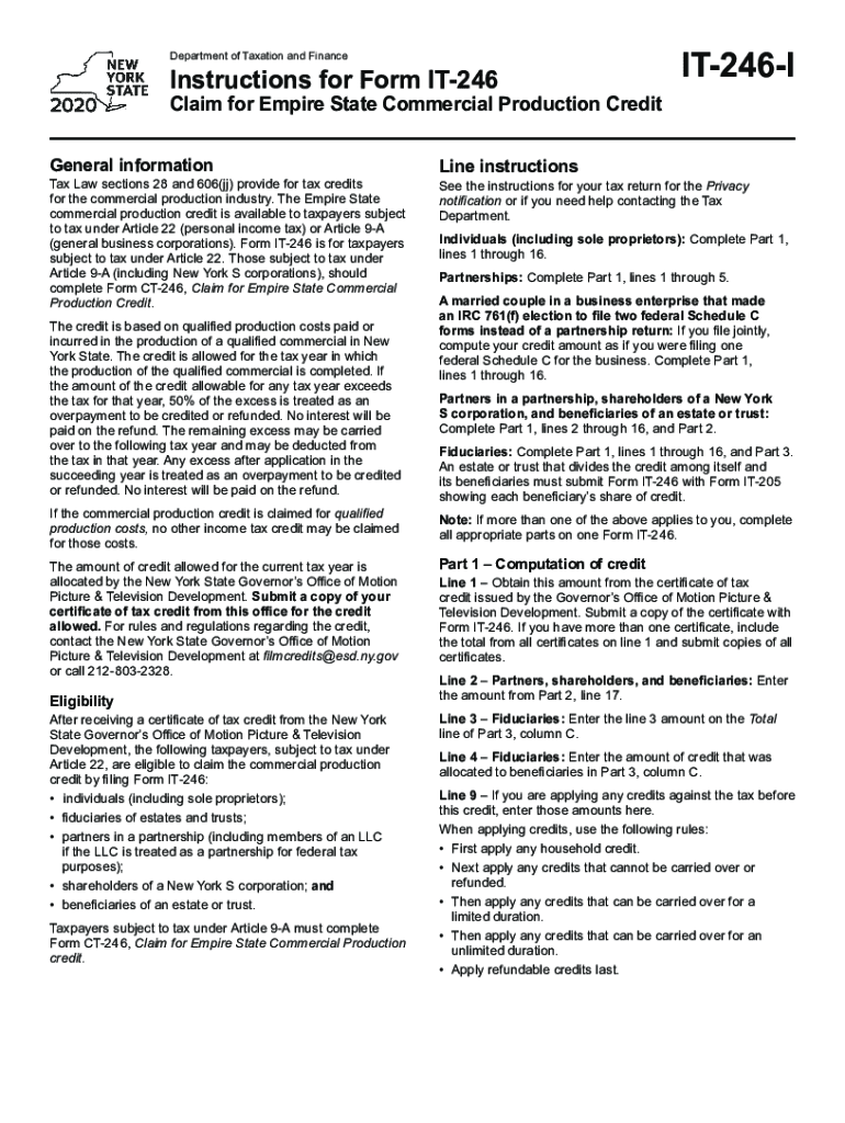 Fillable Online Instructions for Form IT-248 "Claim for Empire State ...