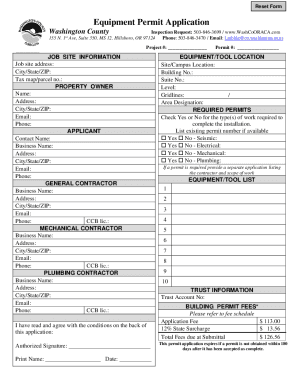 Fillable Online Equipment Permit Application Fax Email Print - pdfFiller