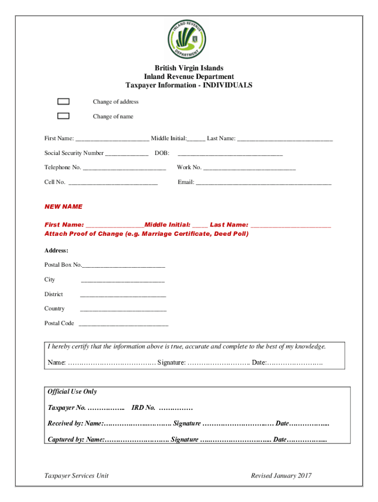 Fillable Online bvi gov V.I. Bureau of Internal Revenue Fax Email Print ...