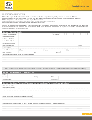 Fillable Online Hospital Claims Form 2021 Fax Email Print - pdfFiller