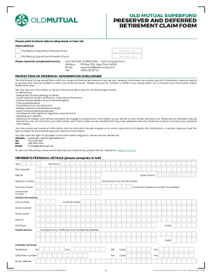 Fillable Online RETIREMENT BENEFIT CLAIM FORM - Contentstack Fax Email ...