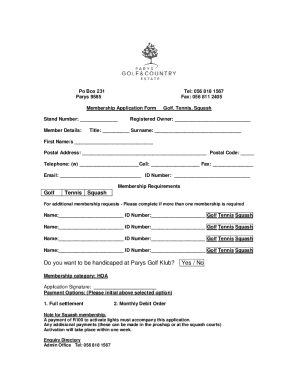 Fillable Online HOA Application Form - parysestate.co.za Fax Email ...