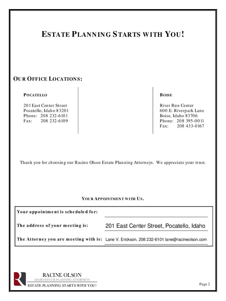 Fillable Online estate planning questionnaire form - Bing Fax Email Print - pdfFiller
