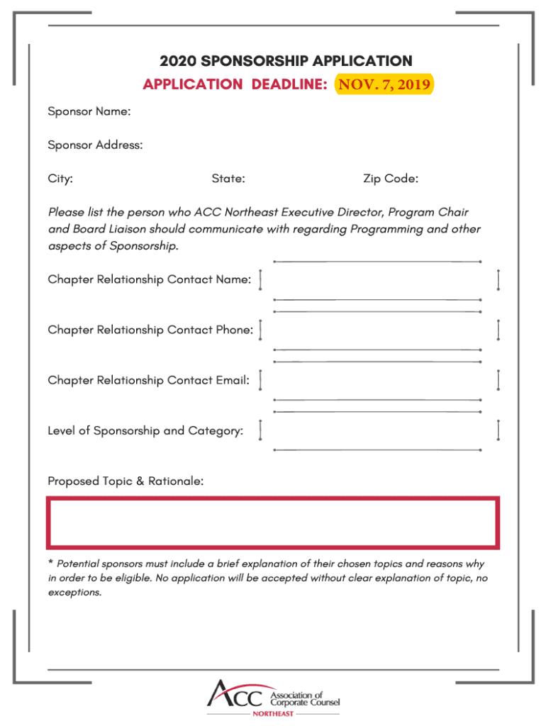 Fillable Online ACC 2019 Form Fax Email Print - pdfFiller