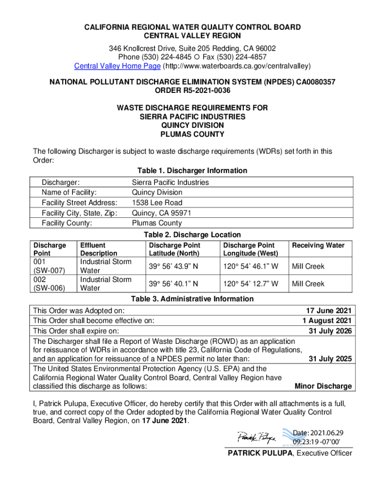 Fillable Online NATIONAL POLLUTANT DISCHARGE ELIMINATION SYSTEM (NPDES ...