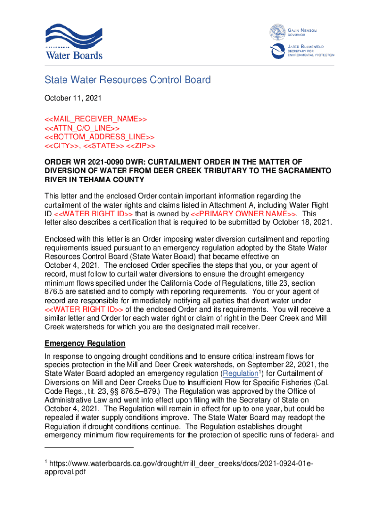 Fillable Online M e m o r a n d u m - waterboards.ca.gov Fax Email Print - pdfFiller