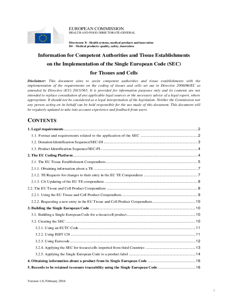 Fillable Online ec europa EUROPEAN COMMISSION HEALTH AND FOOD SAFETY ...