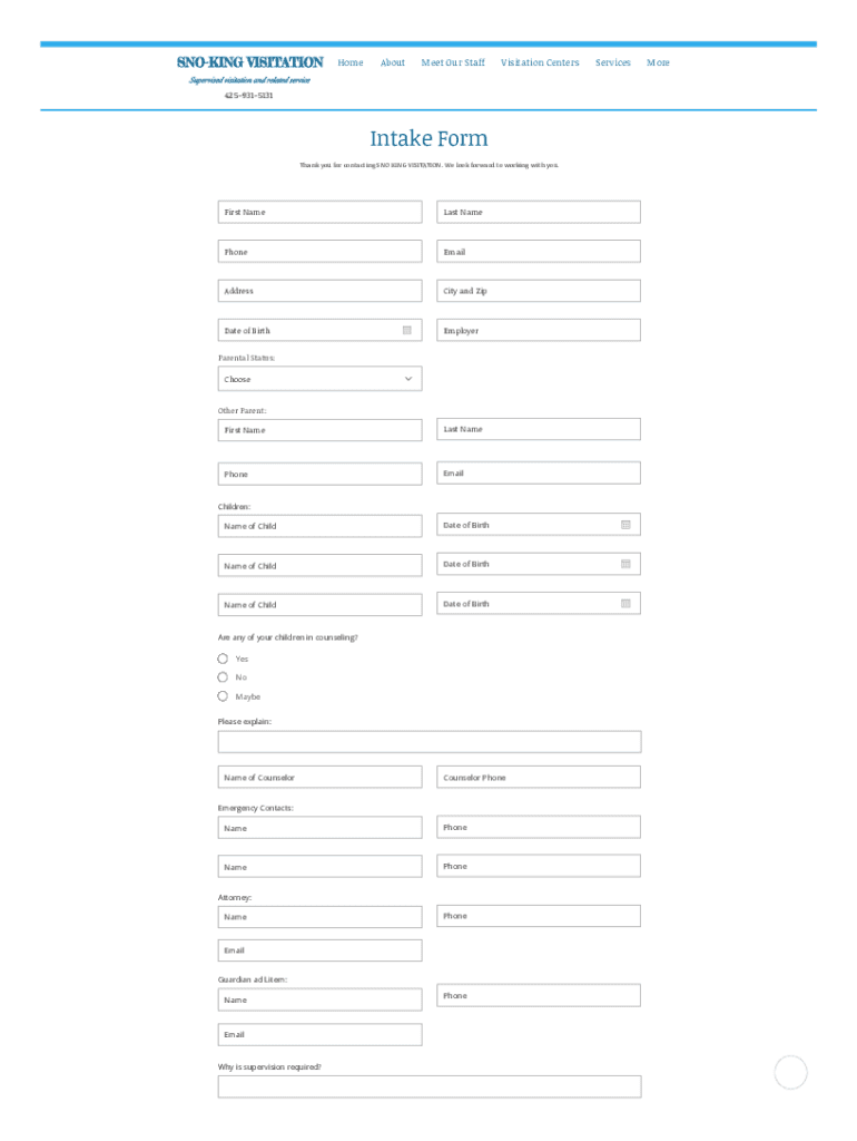 Fillable Online SNO-KING VISITATION Fax Email Print - pdfFiller