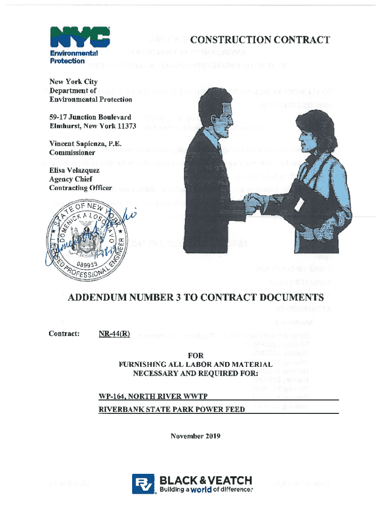 Fillable Online ADDENDUM TO CONTRACT DOCUMENTS NUMBER 1 FOR FURNISHING ...