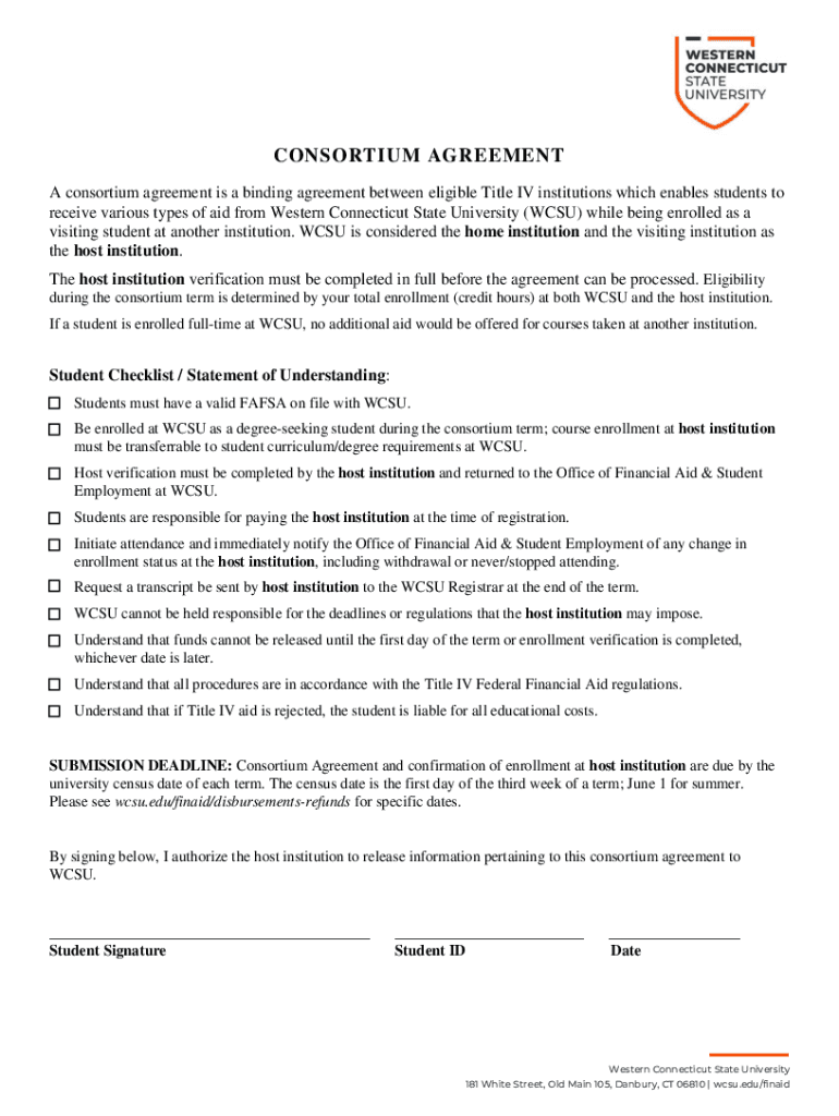 Fillable Online Fillable Online wcsu A consortium agreement is a ...