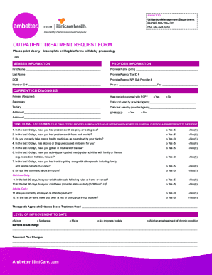 Fillable Online OUTPATIENT TREATMENT REQUEST FORM - Ambetter of ...