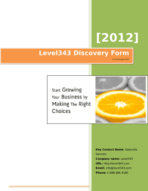 Client Discovery Sample. Sample Doc Template | pdfFiller