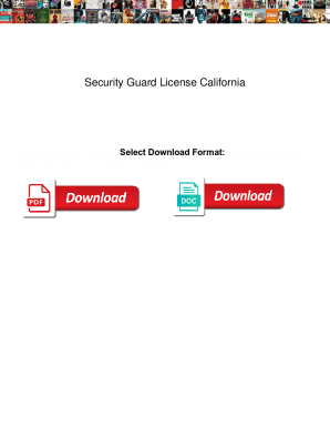 Fillable Online Security Guard License California. Security Guard ...