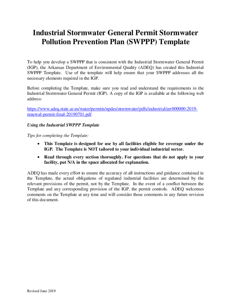 Fillable Online Developing Your Stormwater Pollution Prevention Plan: A ...