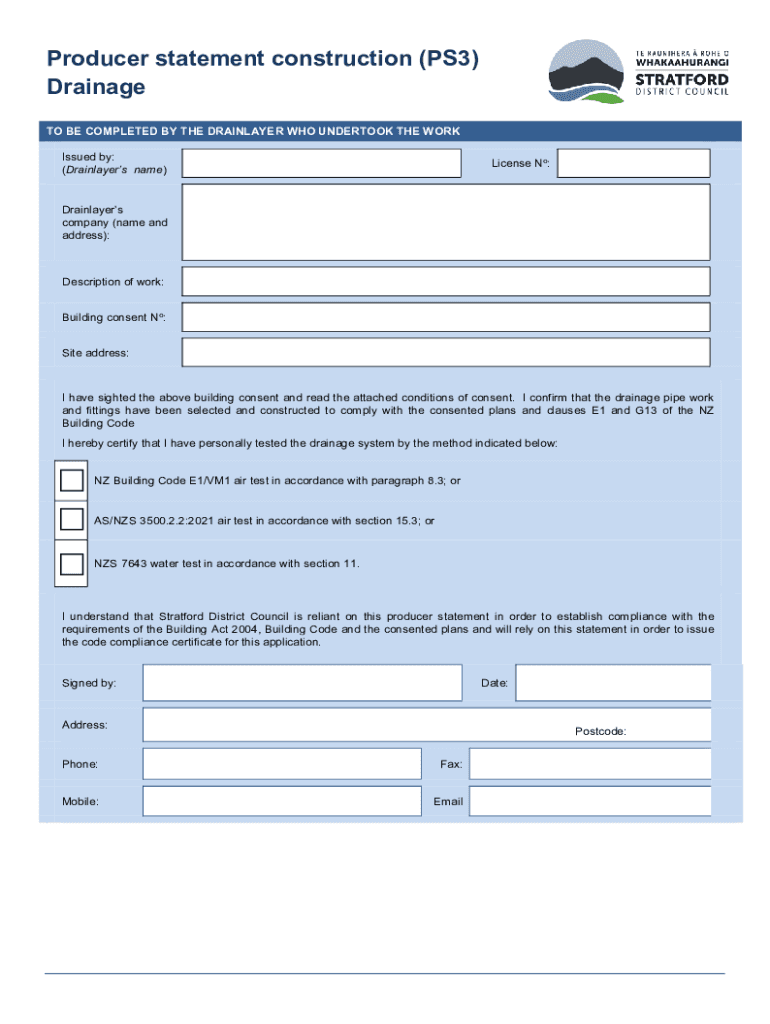 Ps3 Drainage - Fill Online, Printable, Fillable, Blank | pdfFiller