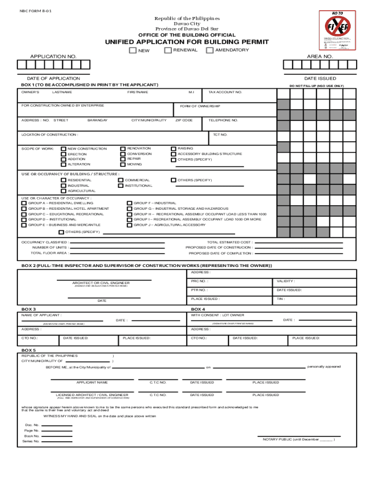 Fillable Online Unified Residential Application - ocbo.davaocity.gov.ph ...