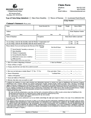 Fillable Online Claim Form - MedMutual Life Fax Email Print - pdfFiller