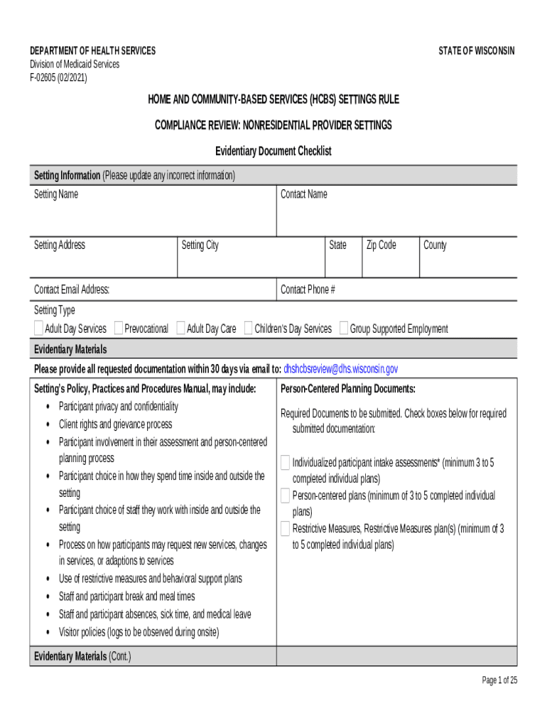 Compliance Review Home And Community Based Services Hcbs Settings