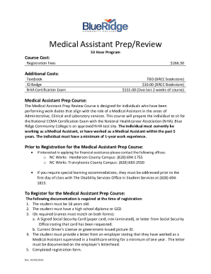 Fillable Online Medical Assistant Prep Information Fax Email Print ...