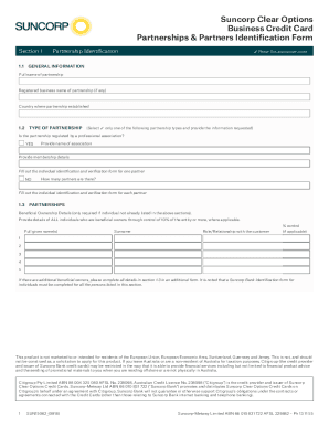 Fillable Online SUN15062(0918) Suncorp Identification Form Partnerships ...