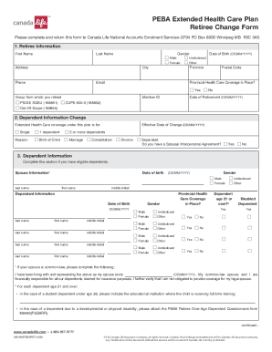 Fillable Online www.peba.gov.sk.casitesdefaultPEBA EXTENDED HEALTH CARE ...