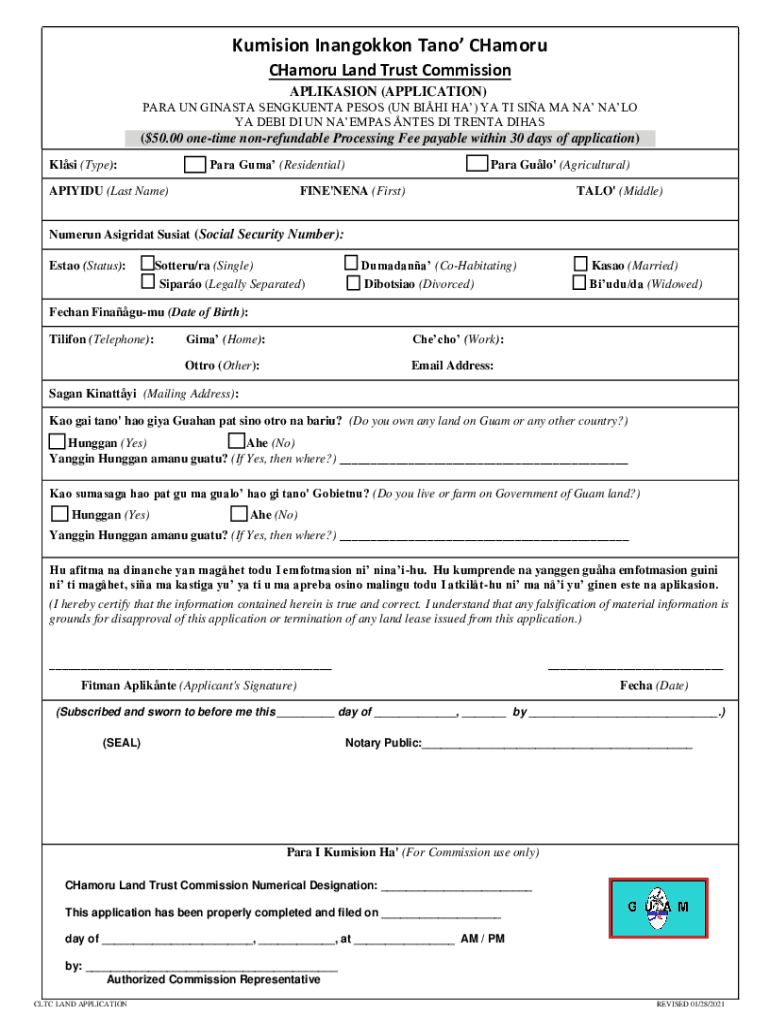 Fillable Online dlm guam CLTC APPLICATION FORMv5 - GovGuamDocs.com Fax ...