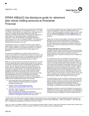 Fillable Online Form 4003-28 - AMP EDOC-ERISA 408(B)2 DISCLOSURE ...
