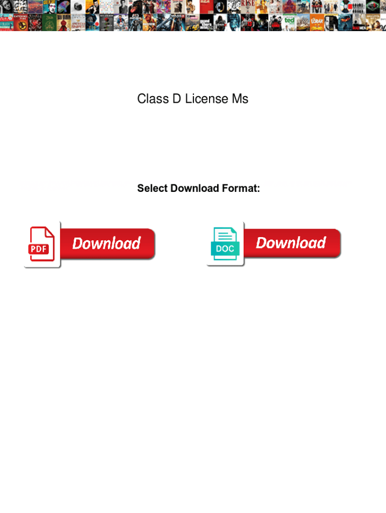 Fillable Online Class D License Ms. Class D License Ms identify Fax ...