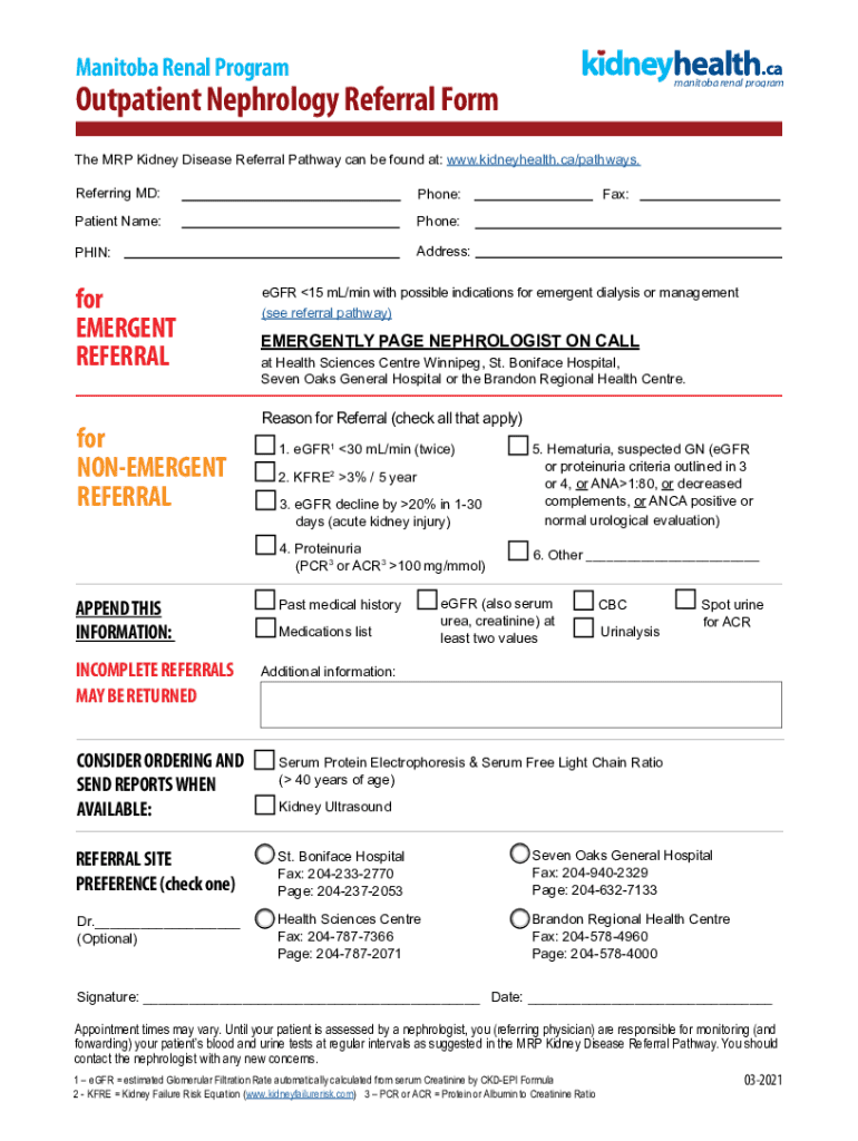 Fillable Online New Kidney Disease Referral Pathway Tool for Primary ...