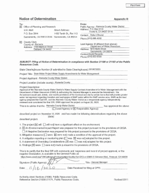 Fillable Online Fillable Online Notice of Determination - CA State ...