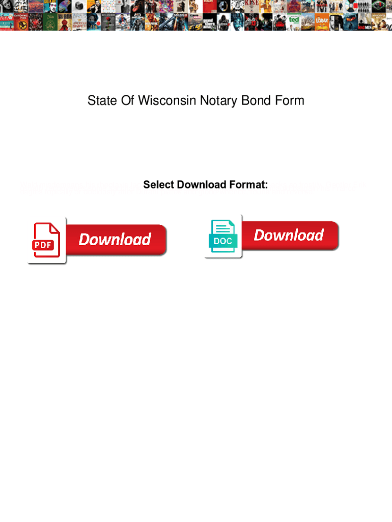 Fillable Online State Of Wisconsin Notary Bond Form. State Of Wisconsin ...