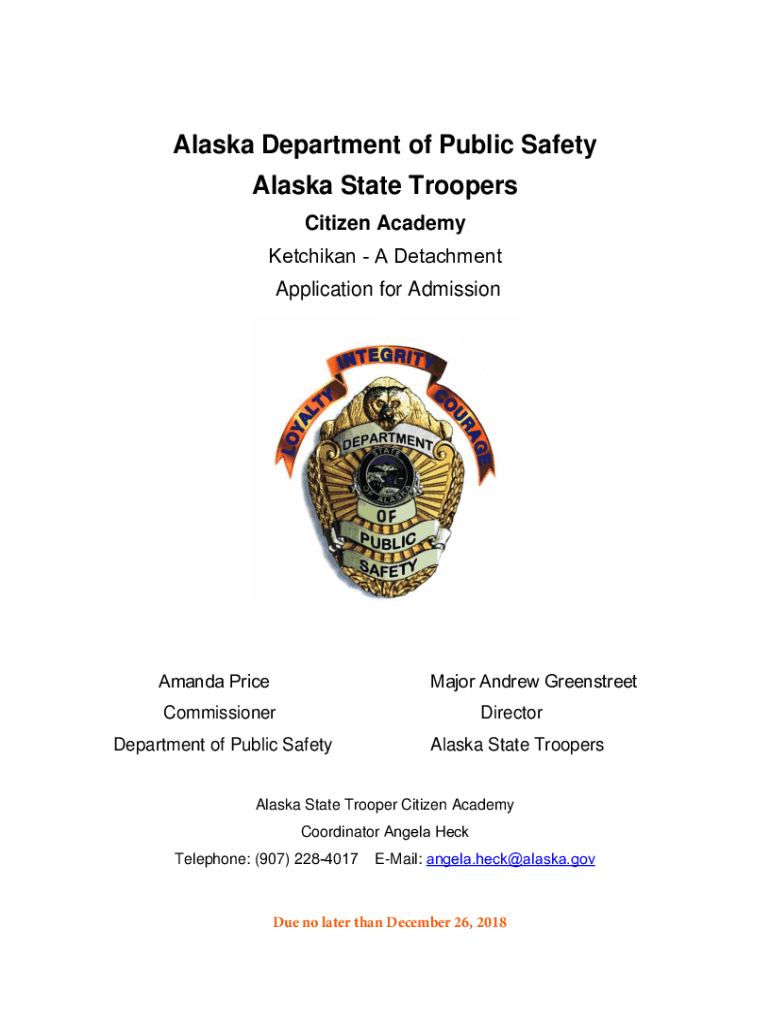 Fillable Online dps alaska Alaska State Troopers - The Alaska ...