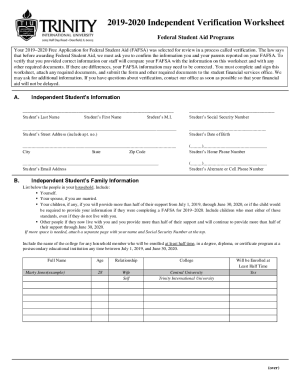 Fillable Online 2022-2023 Independent Verification 1 Worksheet Fax ...