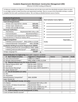 Fillable Online www.csus.edudocumentscmgegrworksheetAcademic ...
