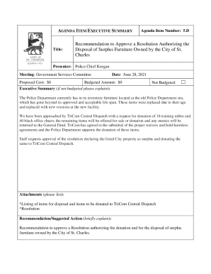 Fillable Online Fillable Online If AGENDA ITEM EXECUTIVE SUMMARY ...