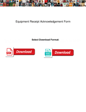 Fillable Online Equipment Receipt Acknowledgement Form. Equipment ...
