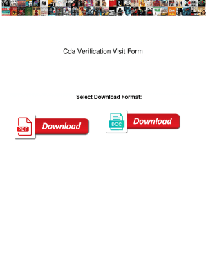 Fillable Online Cda Verification Visit Form. Cda Verification Visit ...