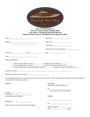 Fillable Online BOAT STORAGE AGREEMENT - fcrcc.com Fax Email Print ...