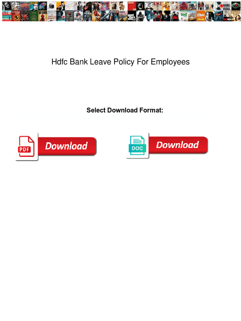 Hdfc Bank Leave Policy For Employees Pdf - Fill Online, Printable ...