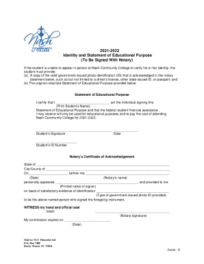 Fillable Online P TATEMENT UCATIONAL PP ONFIRMA 20212022 Fax Email ...