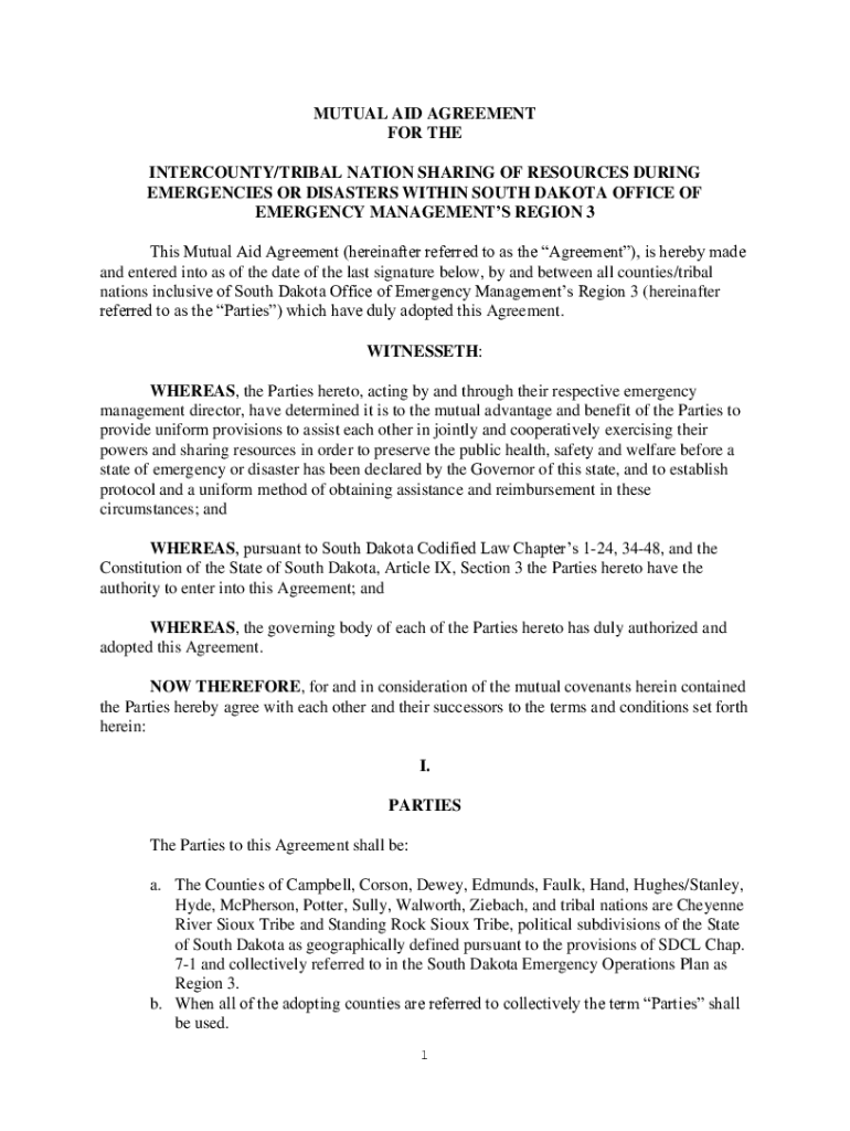 Fillable Online hand sdcounties PDF Region 3 Mutual Aid Agreement ...