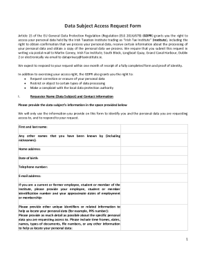 Fillable Online Data Subject Access Request Form - Scene7 Fax Email ...