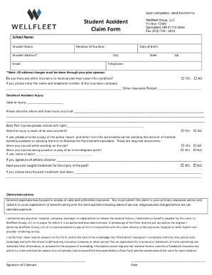 Fillable Online Fillable Online Claim Form Wellfleet - ISO Insurance ...