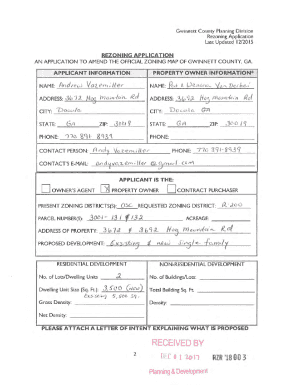 Fillable Online Rezoning Application Last Updated 12/20 I 5 Fax Email ...